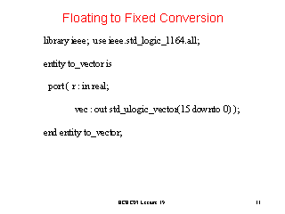 Floating to Fixed Conversion